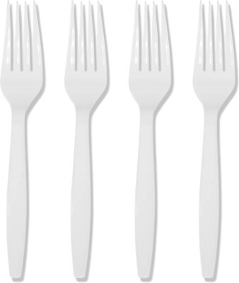 White Plastic Heavy Duty Forks 100 Count | eBay