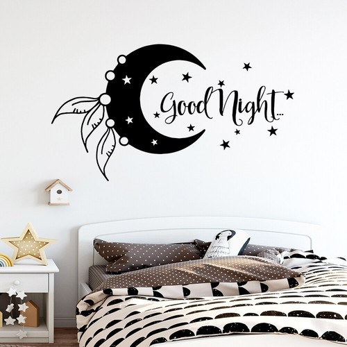 Design Phrase Good Night Wall Stickers Mural Art Decal Wallpaper ...