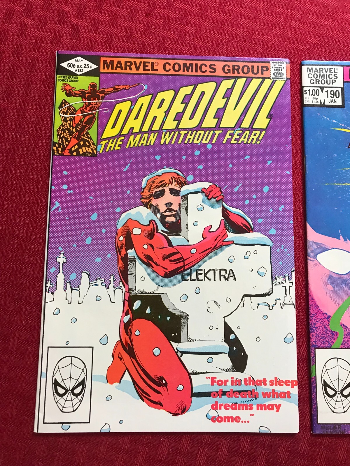 Daredevil lot #182 FN/VF, #190 VF+ 1982 Marvel | eBay