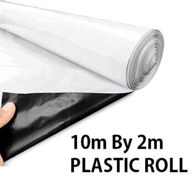 White Plastic Roll Covering Sheeting 10m by 2m waterproof cover | eBay UK