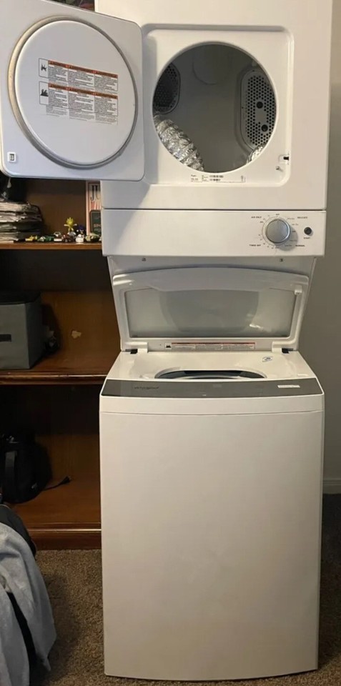 Whirlpool WET4024HW washer and dryer set Stackable + Electric Dryer | eBay