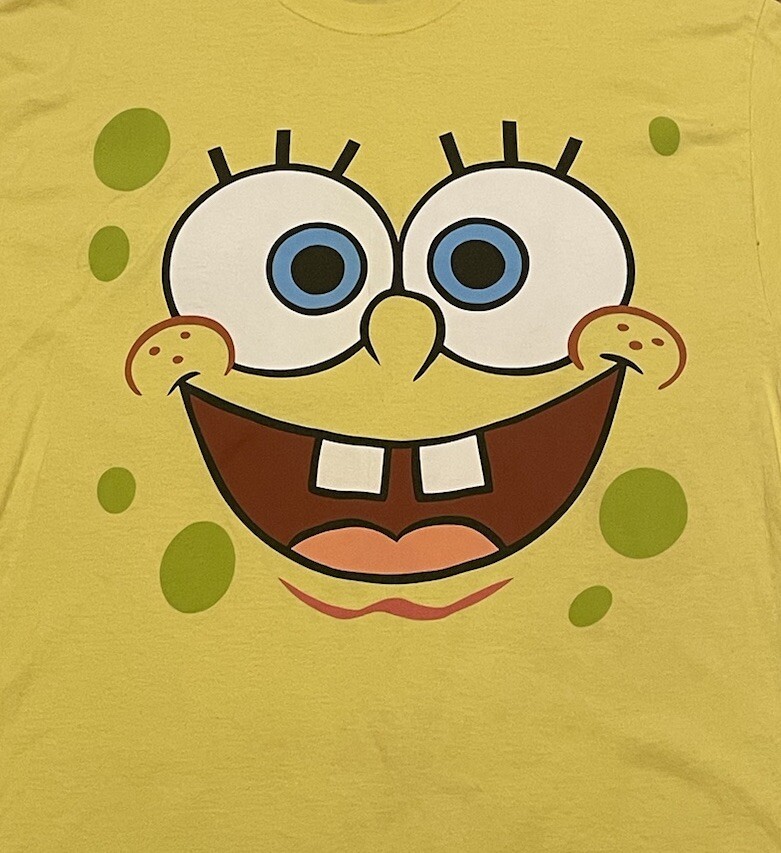 Vintage Spongebob Shirt 2002 y2k big face cartoon yel… - Gem