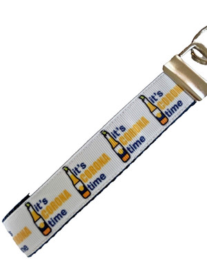 HANDMADE KEY FOB DECORATED w/CORONA BEER RIBBON, KEY CHAIN WRIST ...