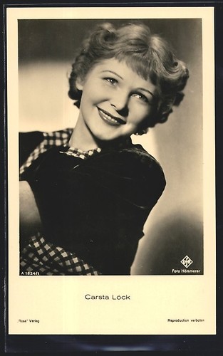 Schauspielerin Carsta Löck mit sympathischem Lächeln, Ansichtskarte ...