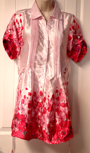 VOICE womens short sleeve satin blouse size M (NWT) | eBay