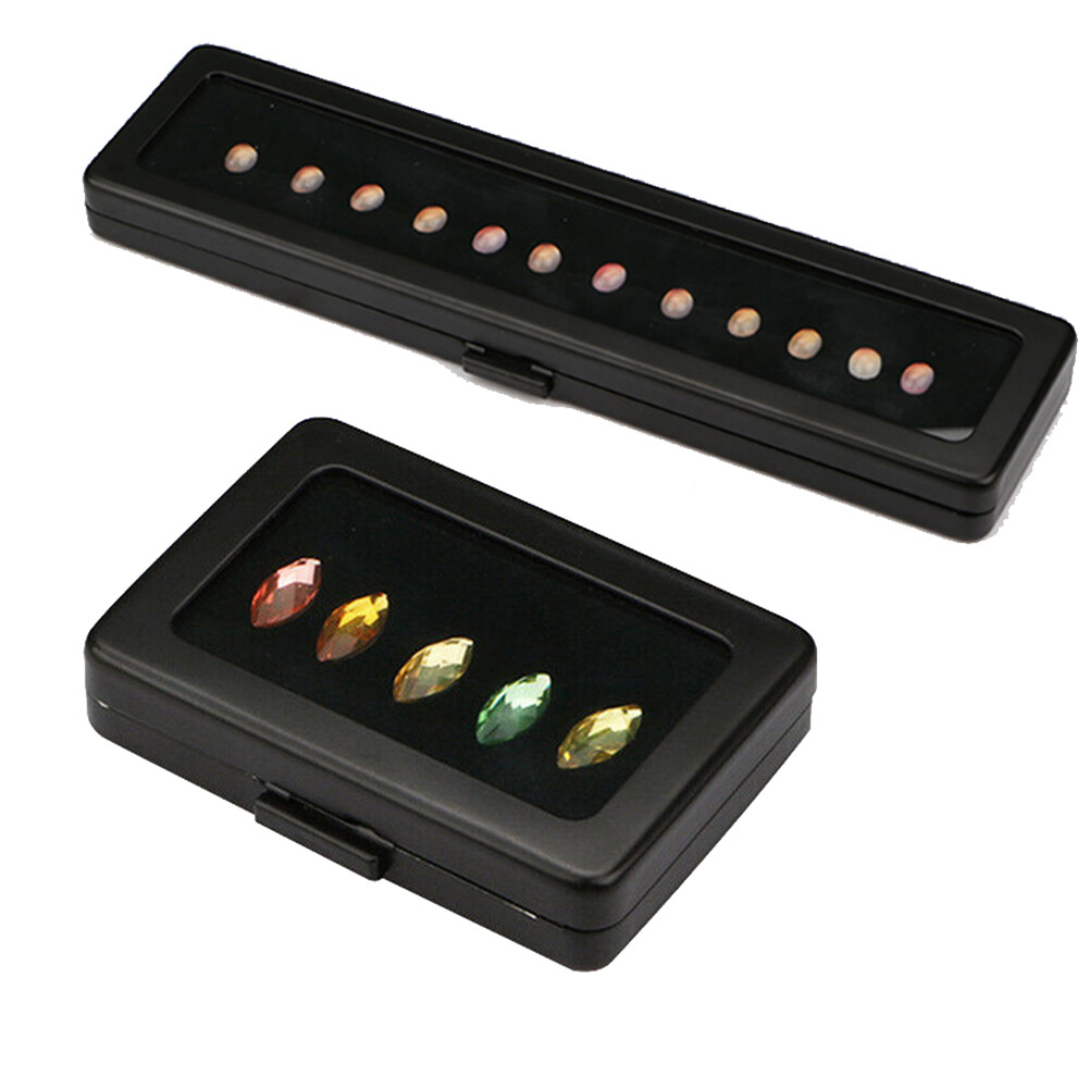 12PC Small Loose Diamond Gemstone Display Box Round Jewelry Show Box ...