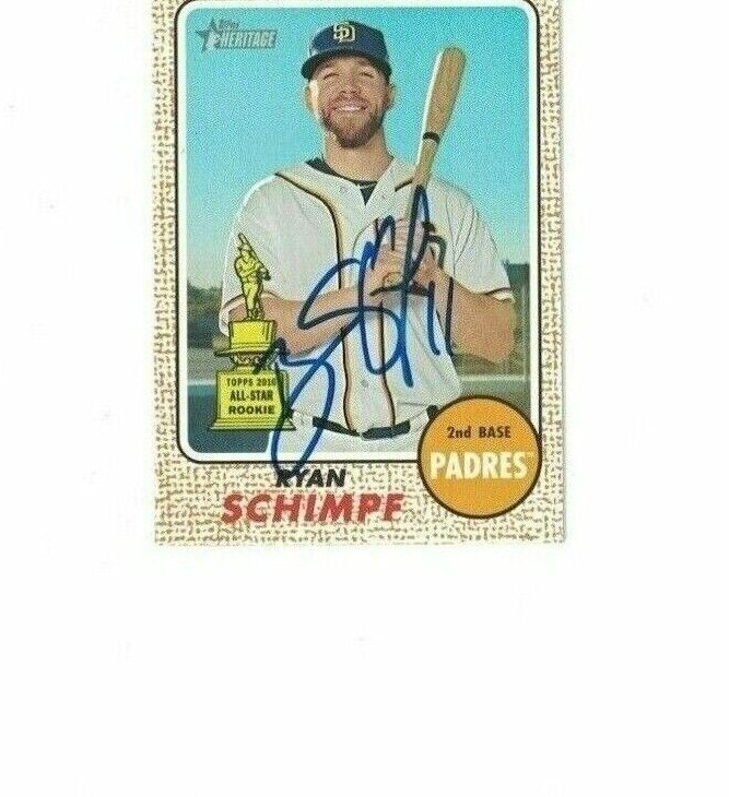 RYAN SCHIMPF SIGNED IP TOPPS HERITAGE #24 2017 SAN DIEGO PADRES AUTO | eBay