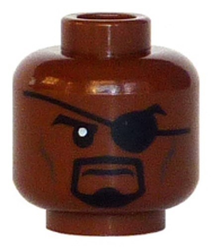 LEGO - Minifig, Head Male Eyepatch, Black Goatee and Cheek Lines (Nick ...