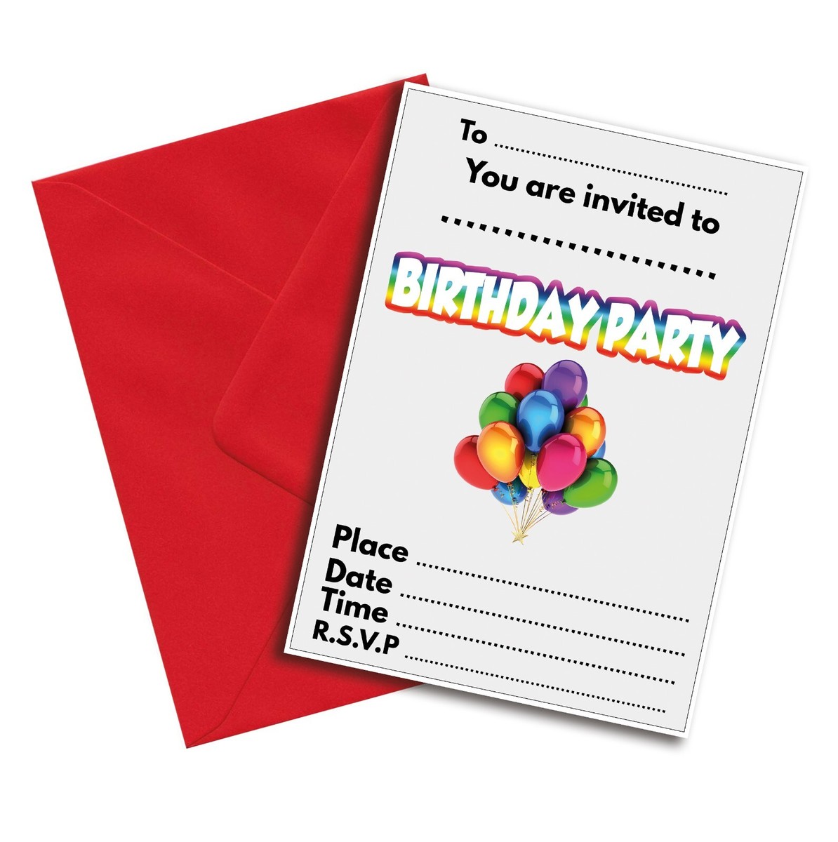 Balloon Party Invitation Template 60,341 Balloons Colorful Invitation