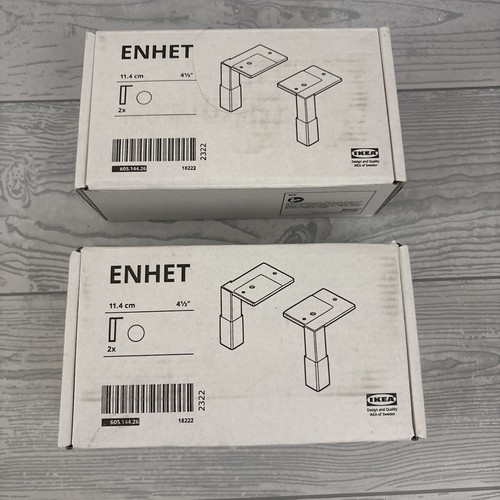 NEW SET of 2 IKEA ENHET Adjustable Legs Feet for Base Cabinets White 4. ...