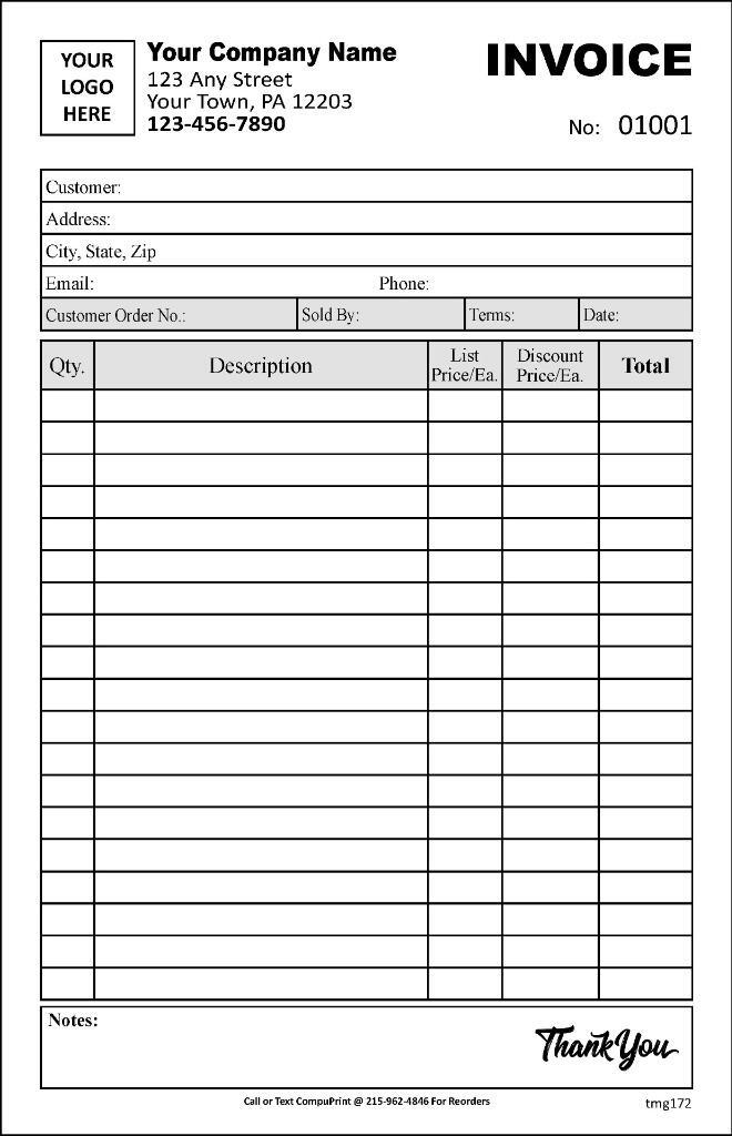 Custom 2 Part Forms /Invoice/Sales Receipt/Estimate/Quote/Proposal ...