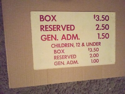 Original 1970 CROSLEY FIELD Ticket Window Sign 6/24/70 Cincinnati Reds ...