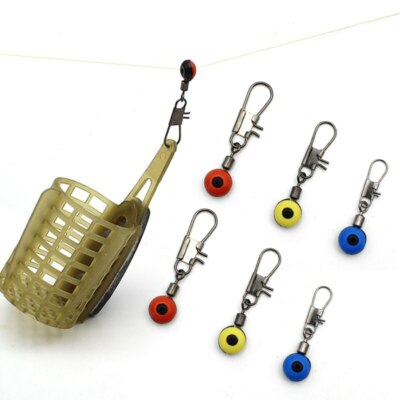 25pcs RUNNING LEDGER LEAD FEEDER LINK SWIVELS WITH BEADS SNAP pellet ...