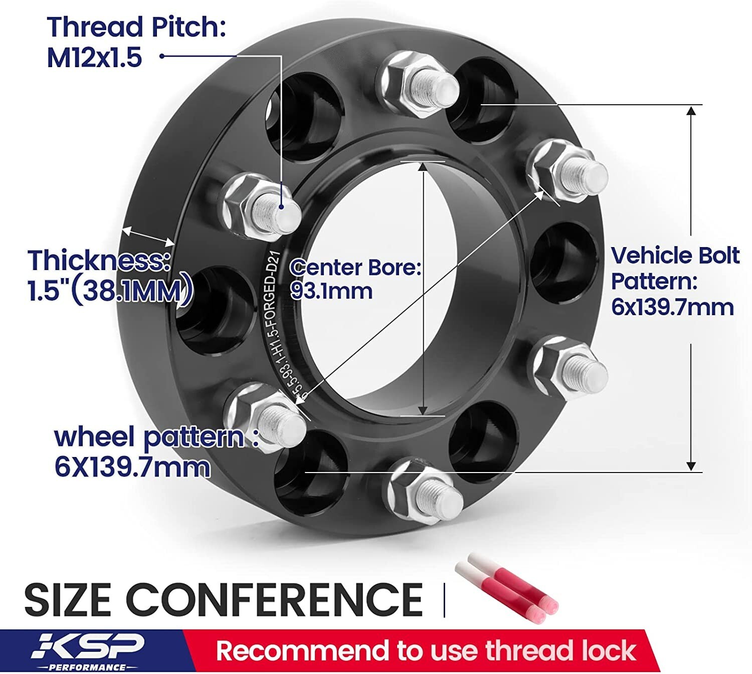 KSP performance 6x5.5 Wheel Spacers,Forged Spacers | eBay