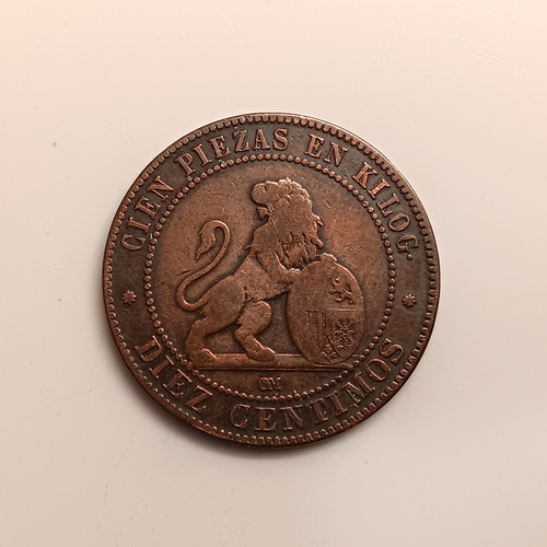 Coin 1870 Spain cien piezas en kilog diez centimos | eBay