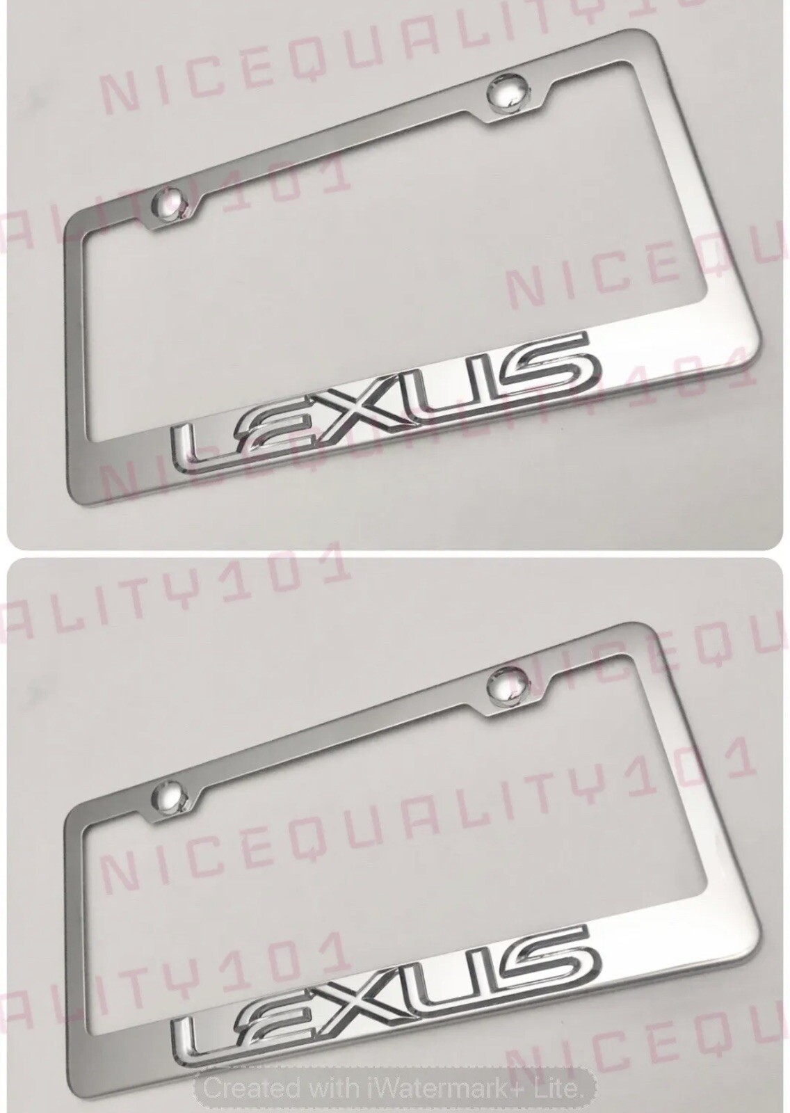 2X 3D Lexus F Sport Stainless Steel Chrome Finished License Plate Frame ...