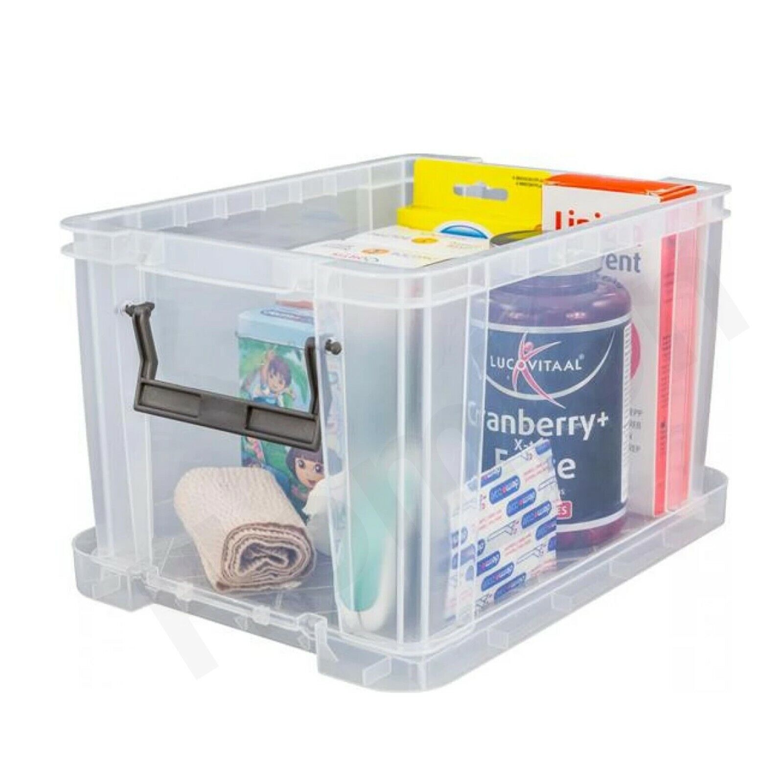 5 Litre Clear Plastic Storage Box Stackable Space Saving Container Clip ...