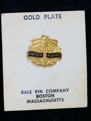 Honor Award Pin Gold Plated Bale Pin Company Boston Massachusetts NEW ...