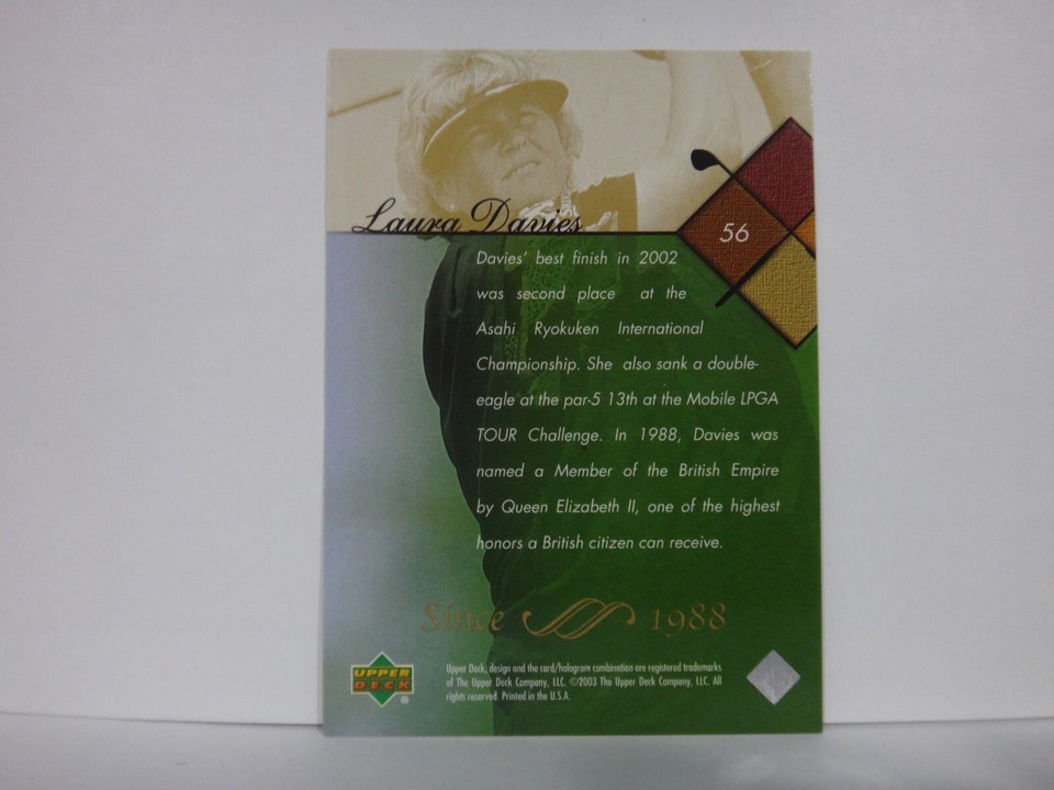 2003 Upper Deck First Ladies Laura Davies #56 Rookie RC | eBay