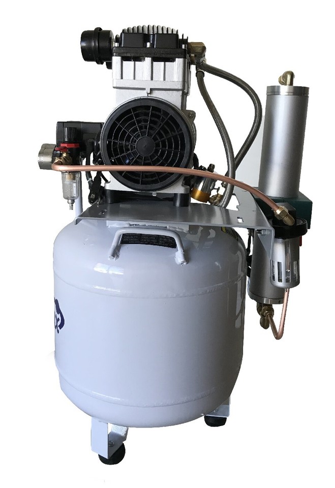 New 1.5 HP Noiseless & Oil less Dental Air Compressor w/ auto dryer ...