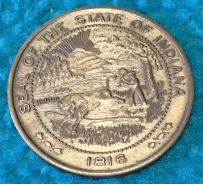 Vintage : INDIANA "State Seal" 1966 - 1816 SESQUICENTENNIAL brass COIN ...