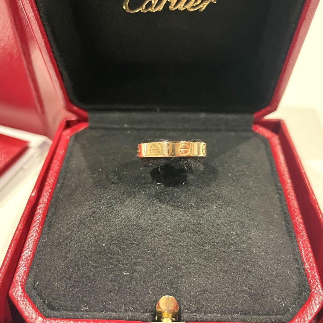 CARTIER Mini Love Ring 18K Rose Gold Band Screw Motif… - Gem
