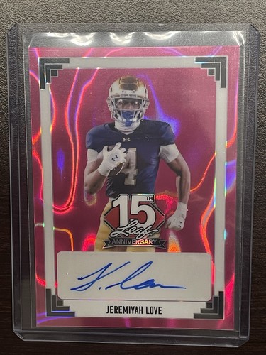 Jeremiyah Love 2025 Leaf National 15th Anniversary Pink Lava Auto Card 1/1 | eBay