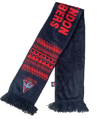 Essendon Bombers Sherpa Fleece Lined Scarf -Winter Pattern AFL Bombers ...