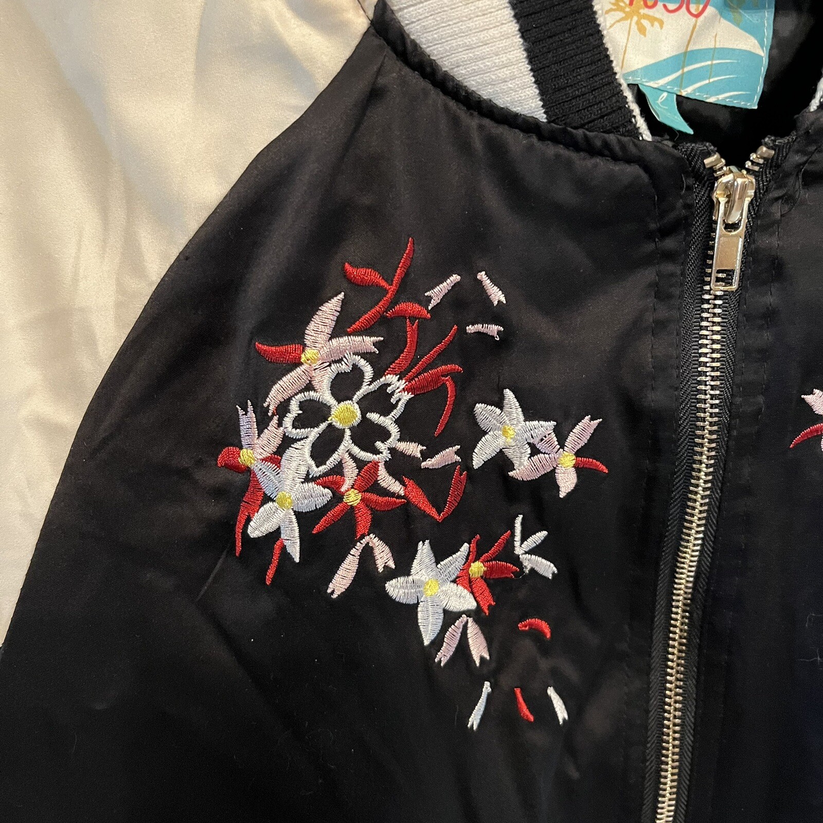 Cali 1850 Bomer Jacket Embroidered Floral Butterflies… - Gem