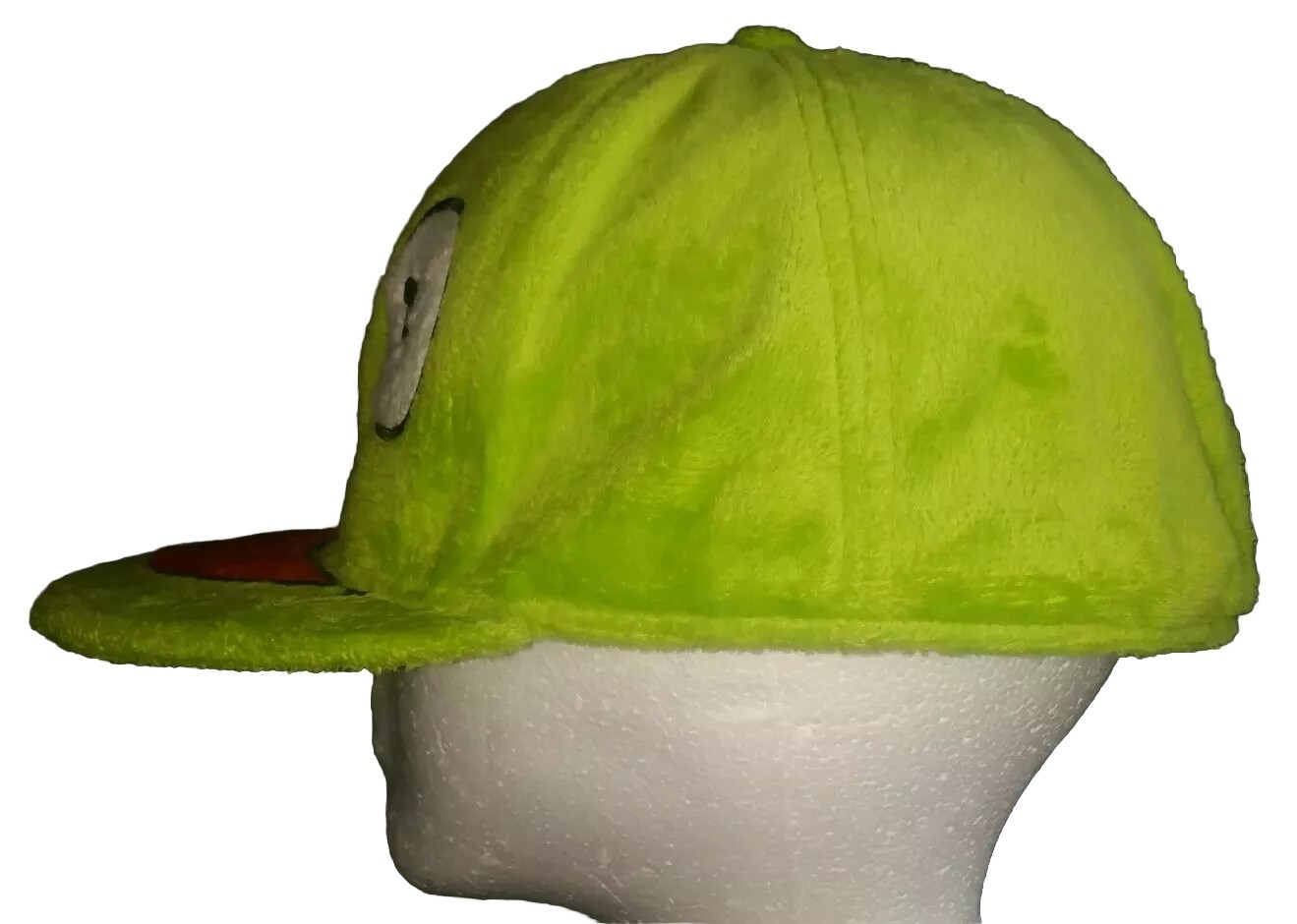 THE MUPPETS Jim Henson Kermit The Frog Silly Face Fuzzy Green Fitted ...