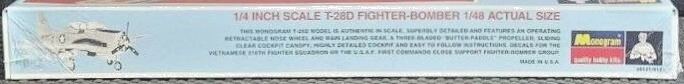 1994 Monogram USAF T-28D Fighter Bomber Model Airplane Kit - 1/48th ...