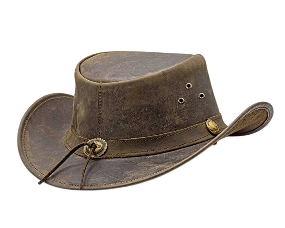 Brown Leather Cowboy Hat – Western Outback Steampunk Cosplay Halloween ...