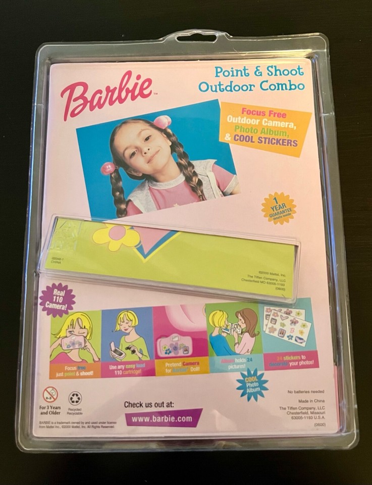 RARE Vintage 2000 Mattel Barbie Camera Photo Fun Set Flash Film Album ...