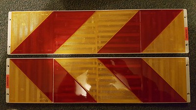 Rear marking plates lorry van luton large reflectors 59cm by 14.5cm | eBay