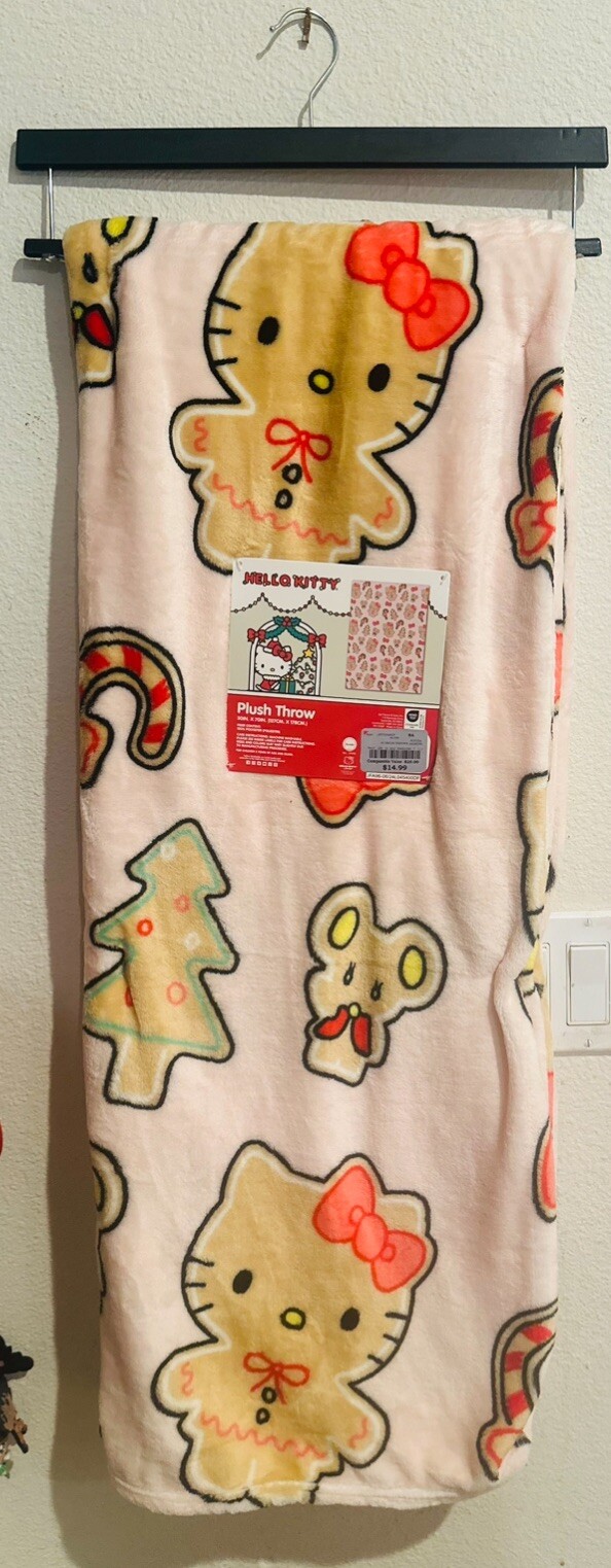 Hello Kitty Gingerbread Cookie Plush Throw 50x70 BLANKET VIRAL | eBay