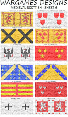 28mm Medieval Scots Flags - Sheet 6 - Pike & Shotte, FOG, DBR, Impetus ...