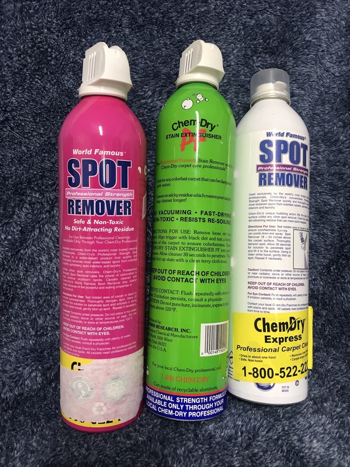 Lot of 3 Cans of New Chem Dry Professional Strength Spot Remover 20 Oz ...