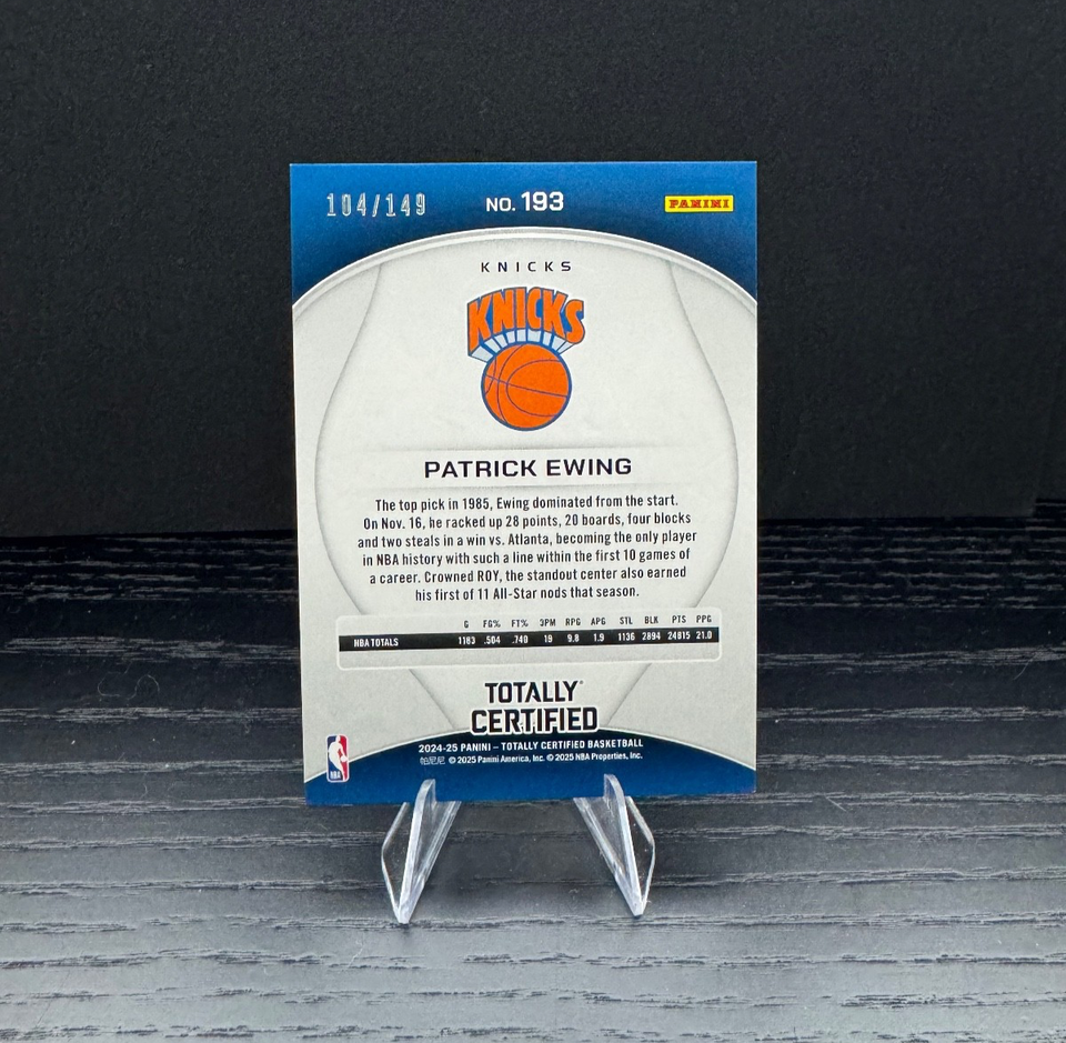 2024-25 Panini Totally Certified Patrick Ewing Legends Red Mirror /149 ...