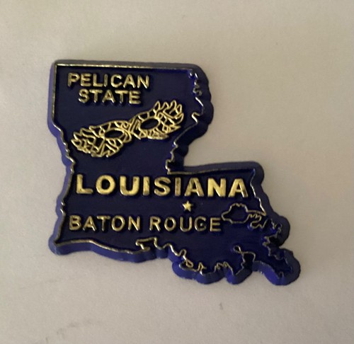 Louisiana Pelican State Map Rubber Fridge Magnet NB | eBay