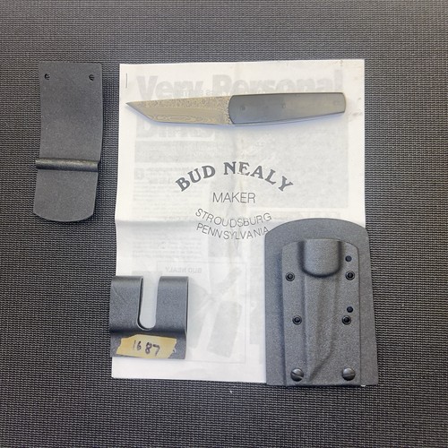 Bud Nealy Aikuchi Model B 1687 Daryl Meier Damascus Steel Tanto Blade ...