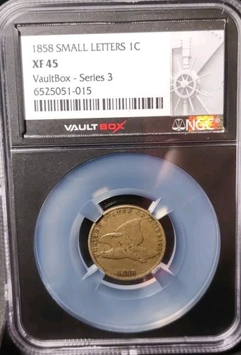1858 SMALL LETTERS 1C XF45 NGC Vault Box Series 3 | eBay