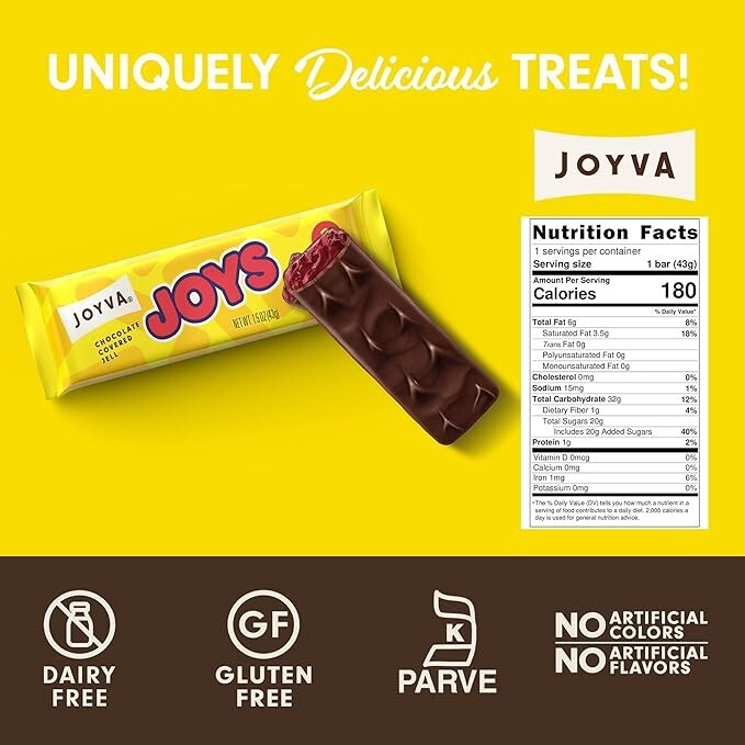 Joyva – Jell Joys | Dark Chocolate-Covered Raspberry Jelly 1.5 Oz Box ...