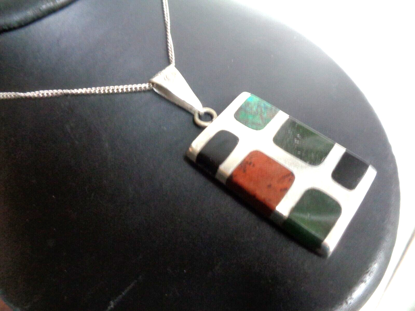 Mexican LARGE Stg Silver Modernist Pendant Maker MLM … - Gem