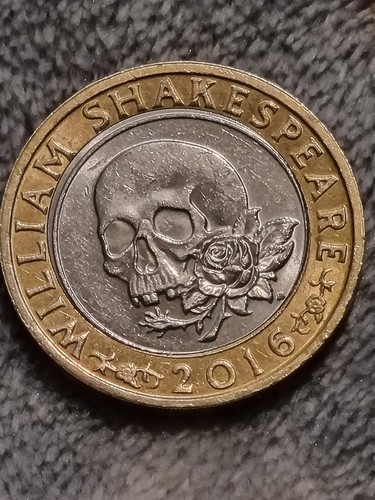 RARE William Shakespeare Tragedies Skull And Rose £2 Two Pound Coin ...