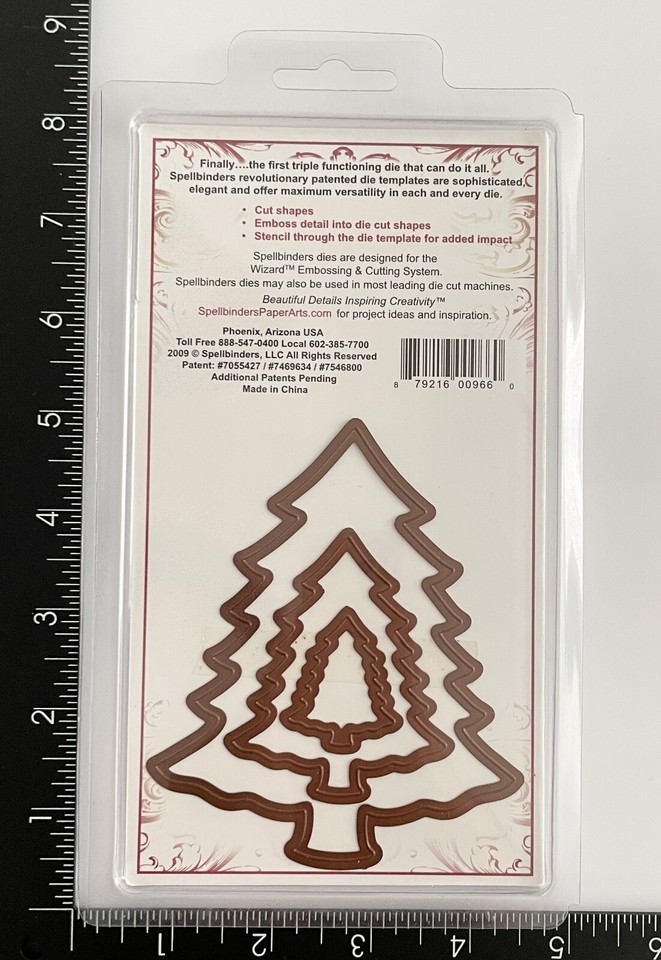 Spellbinders Shapeabilities Nested Pine Trees Cut Emboss Stencil Set | eBay