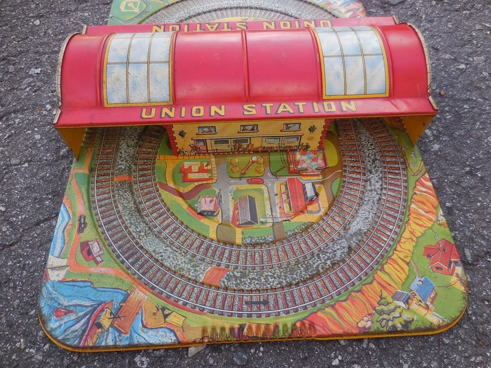 Union Station By Marx Toy Company Vintage 1950s Litho Tin ,Building ...