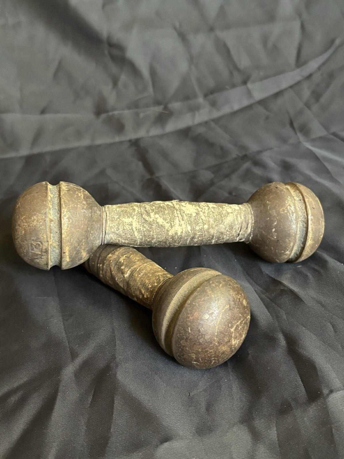 Antique Pair Metal Barbells Hand Weights Vintage Exercise Weights 6.5 ...