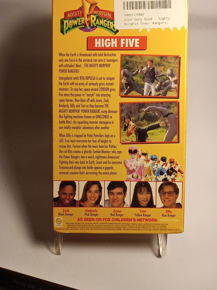 MIGHTY MORPHIN POWER RANGERS - HIGH FIVE - 1993 Saban VHS | eBay