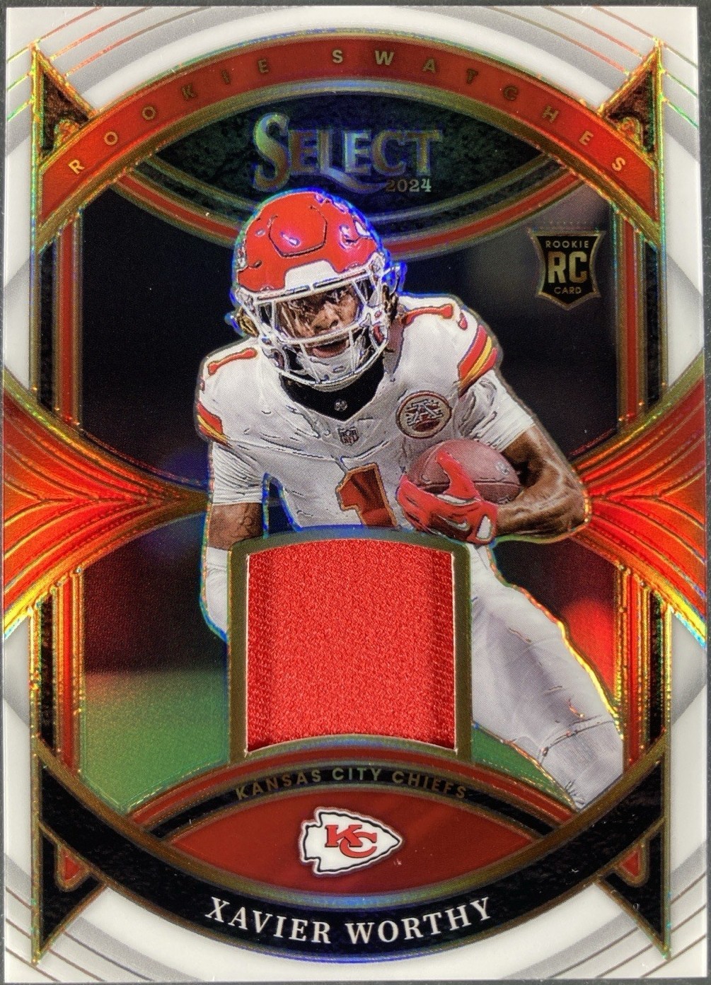 2024 Panini Select - Rookie Swatches Xavier Worthy #RS-XWY White Prizm ...