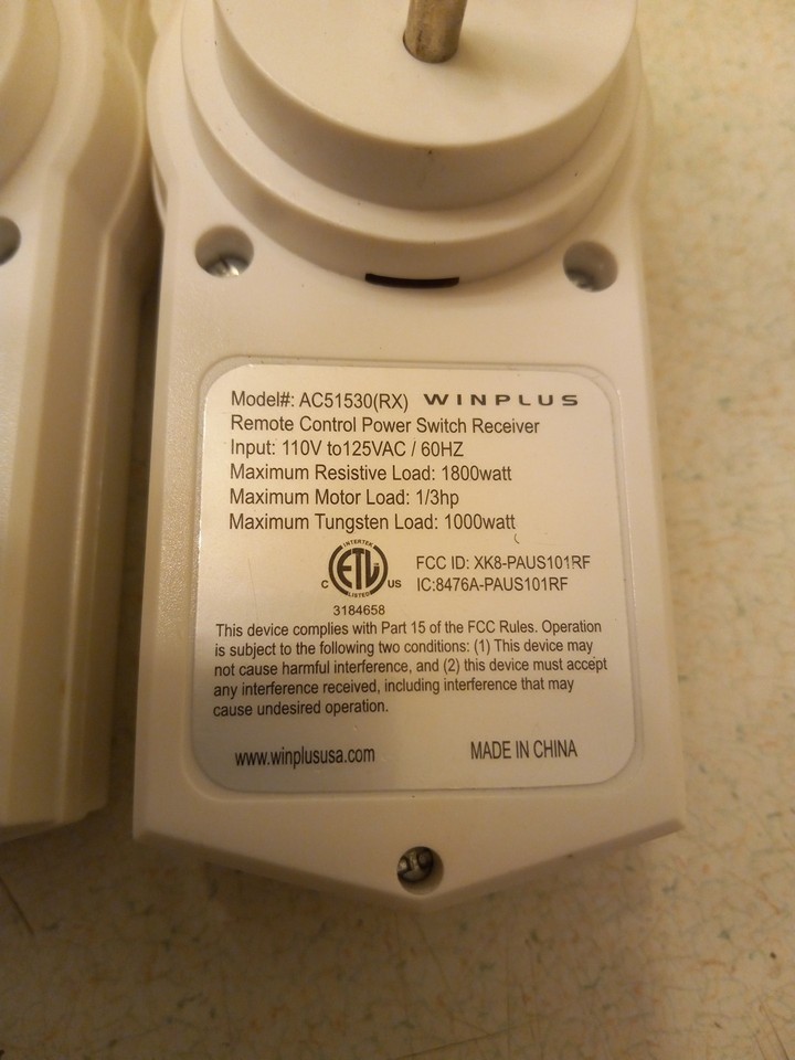 2x Winplus AC51530(RX) Control Power Switch Receivers Only | eBay